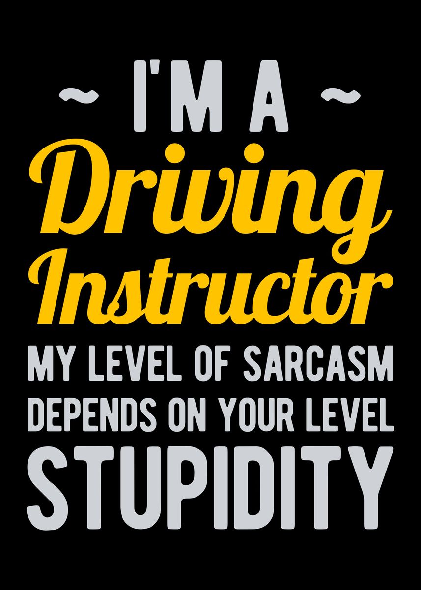 'Funny Driving Instructor' Poster, picture, metal print, paint by ...
