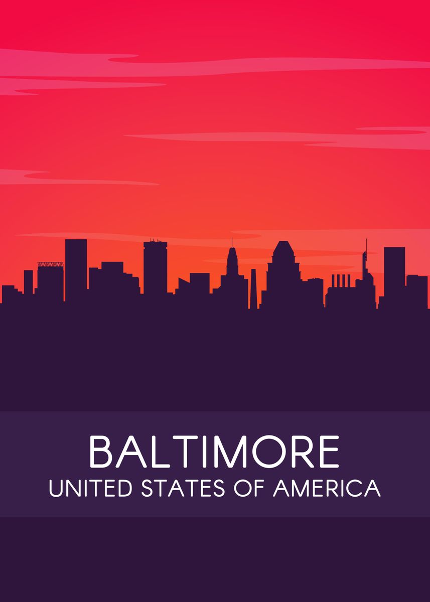 'Baltimore USA' Poster, picture, metal print, paint by Evan Arrington ...