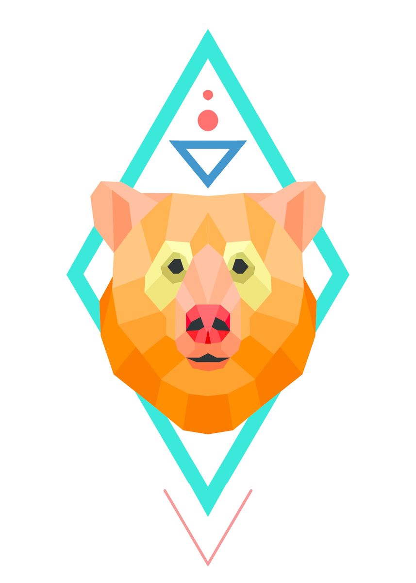 'Geometric Animal v2' Poster, picture, metal print, paint by Savinda ...