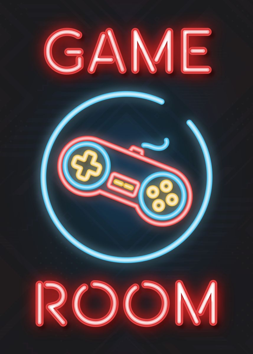 'Video Game Room Neon Sign' Poster by 84PixelDesign | Displate