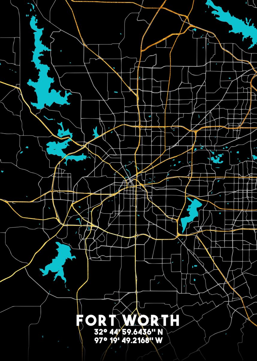 'Fort Worth TX USA' Poster, picture, metal print, paint by Clayborne ...