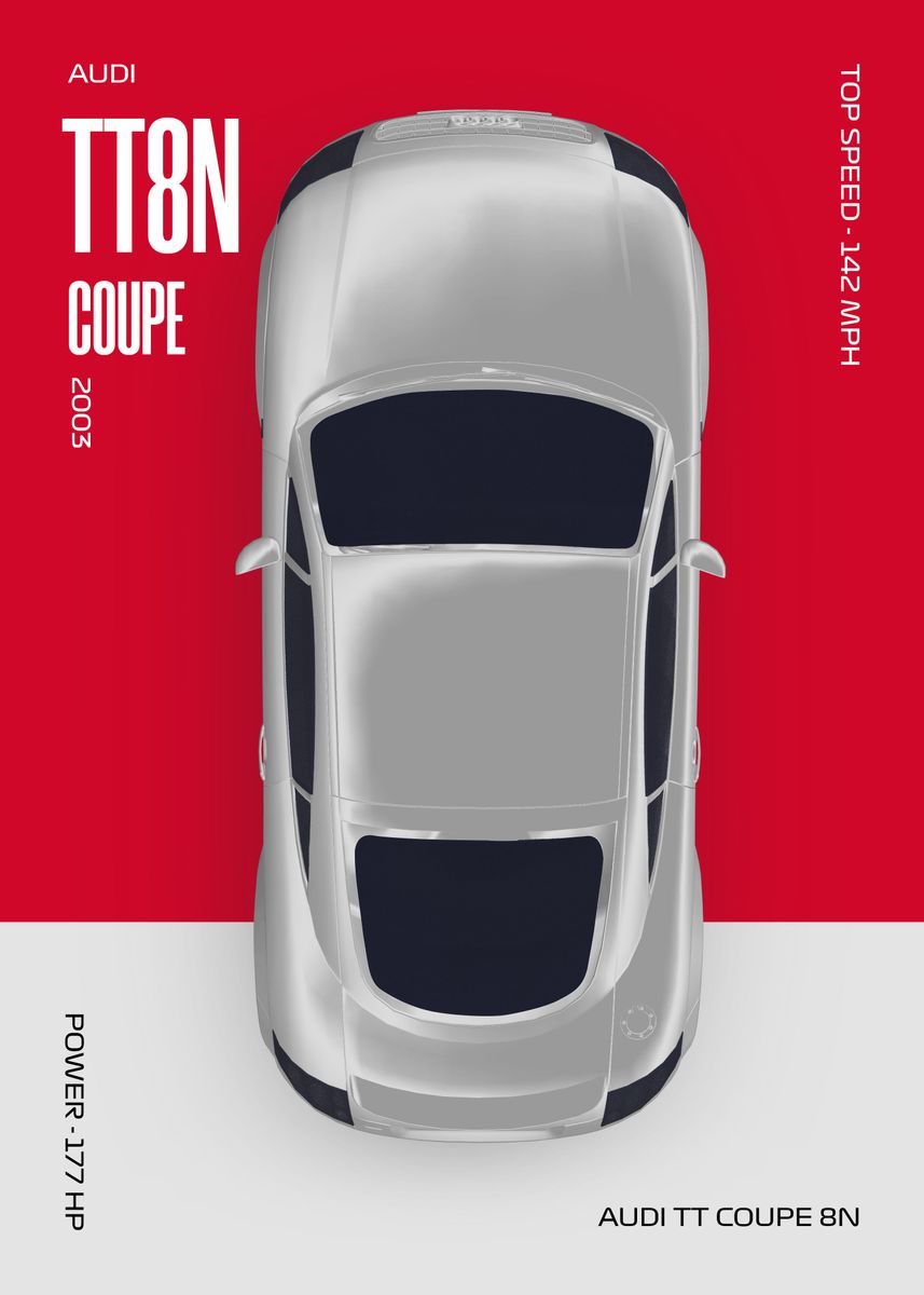 'Audi TT Coupe 8N' Poster, picture, metal print, paint by Basues | Displate