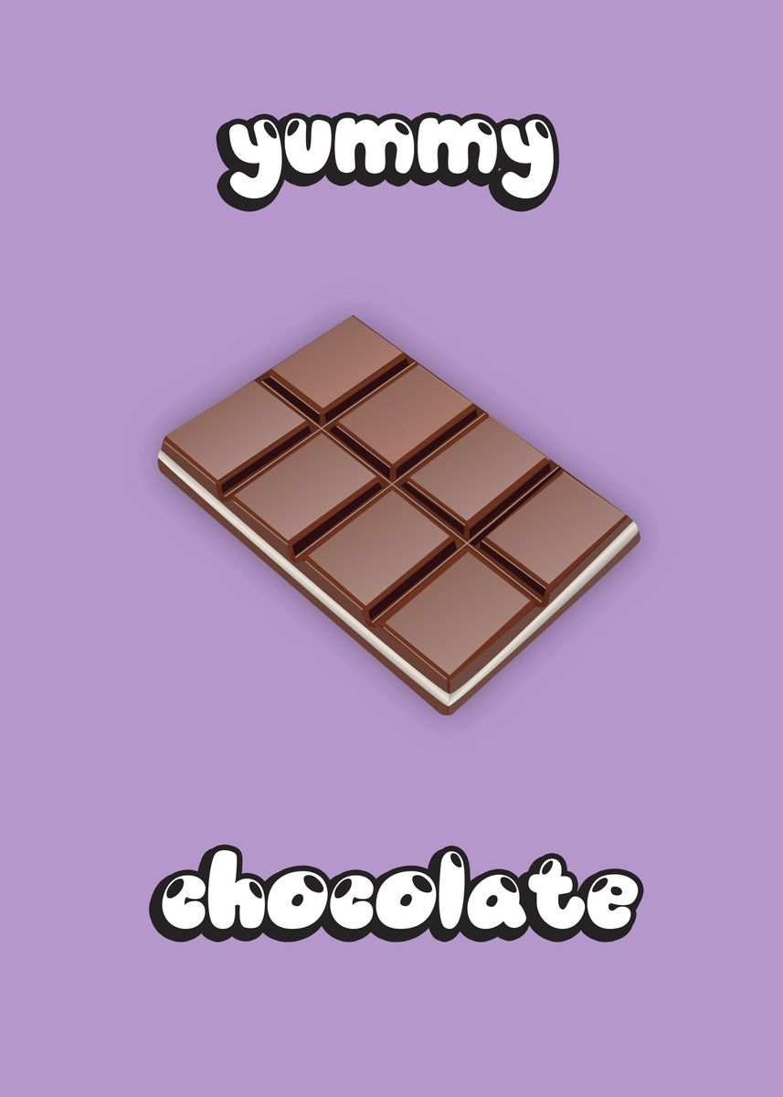 'YUMMY CHOCOLATE' Poster, picture, metal print, paint by TroisiemeOeil ...