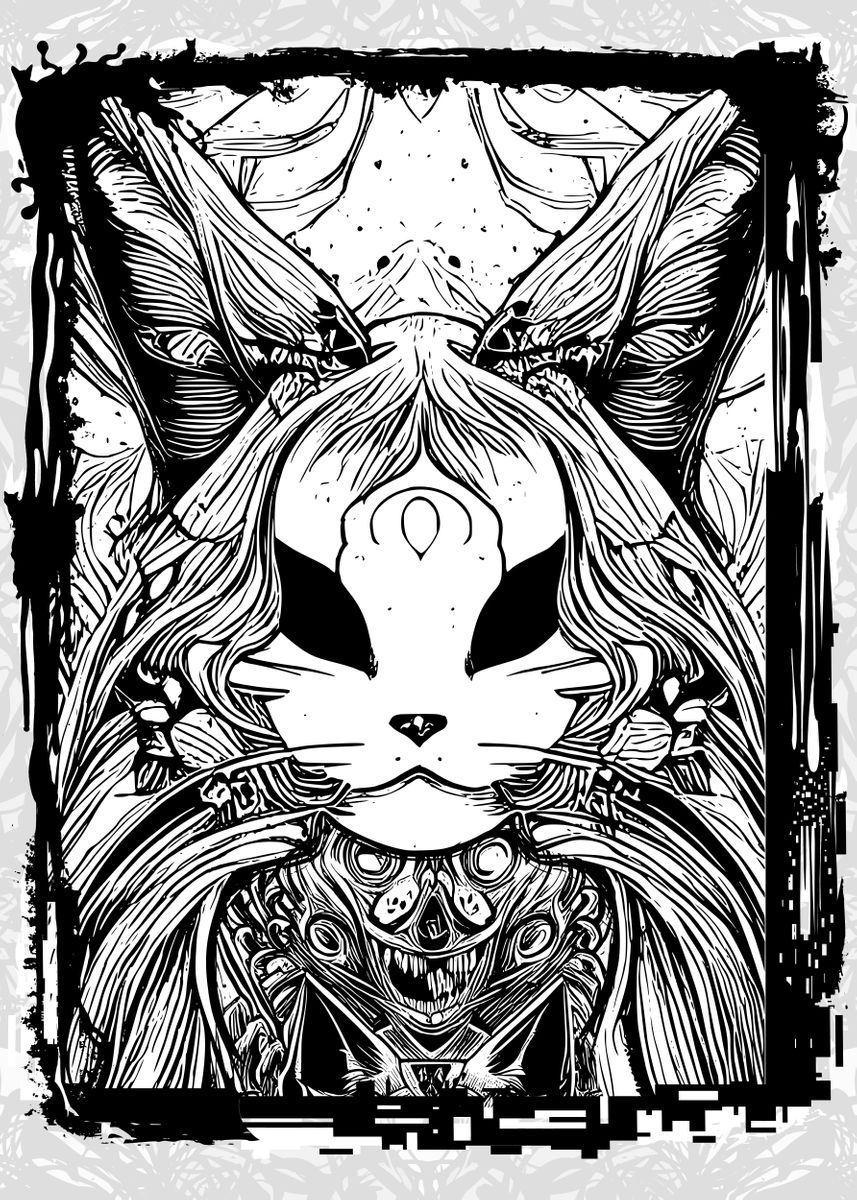 'Psychedelic Weird Cats' Poster by Ilya Danilov | Displate