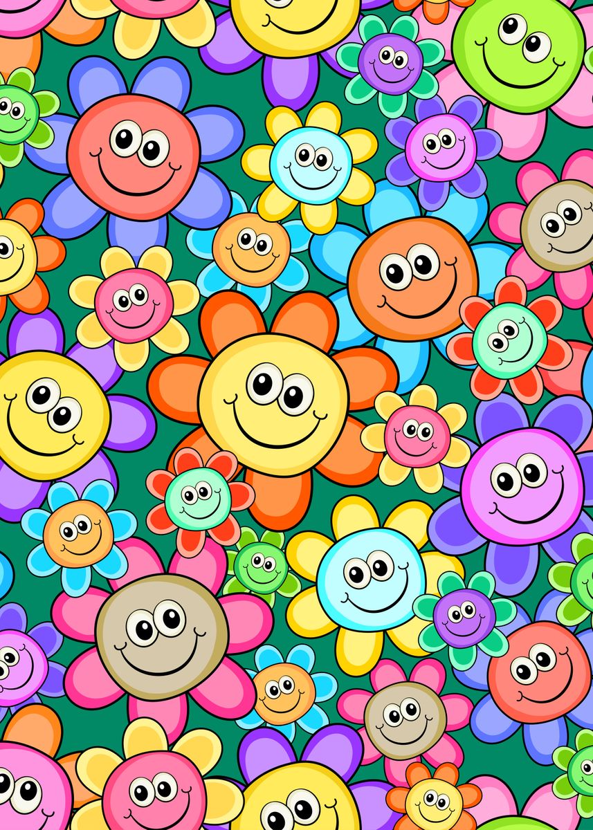 'Happy Daisies' Poster by Prawny | Displate