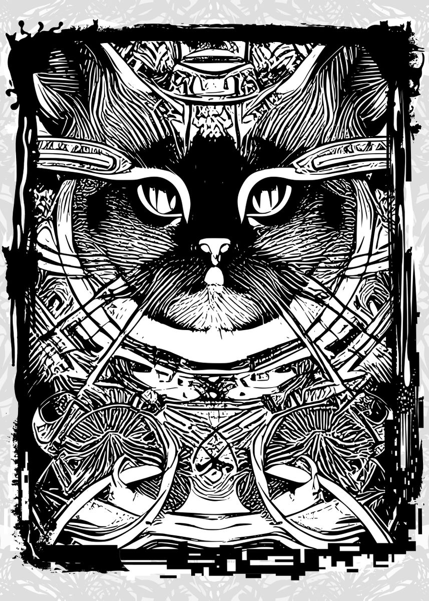 'Psychedelic Weird Cats' Poster by Ilya Danilov | Displate