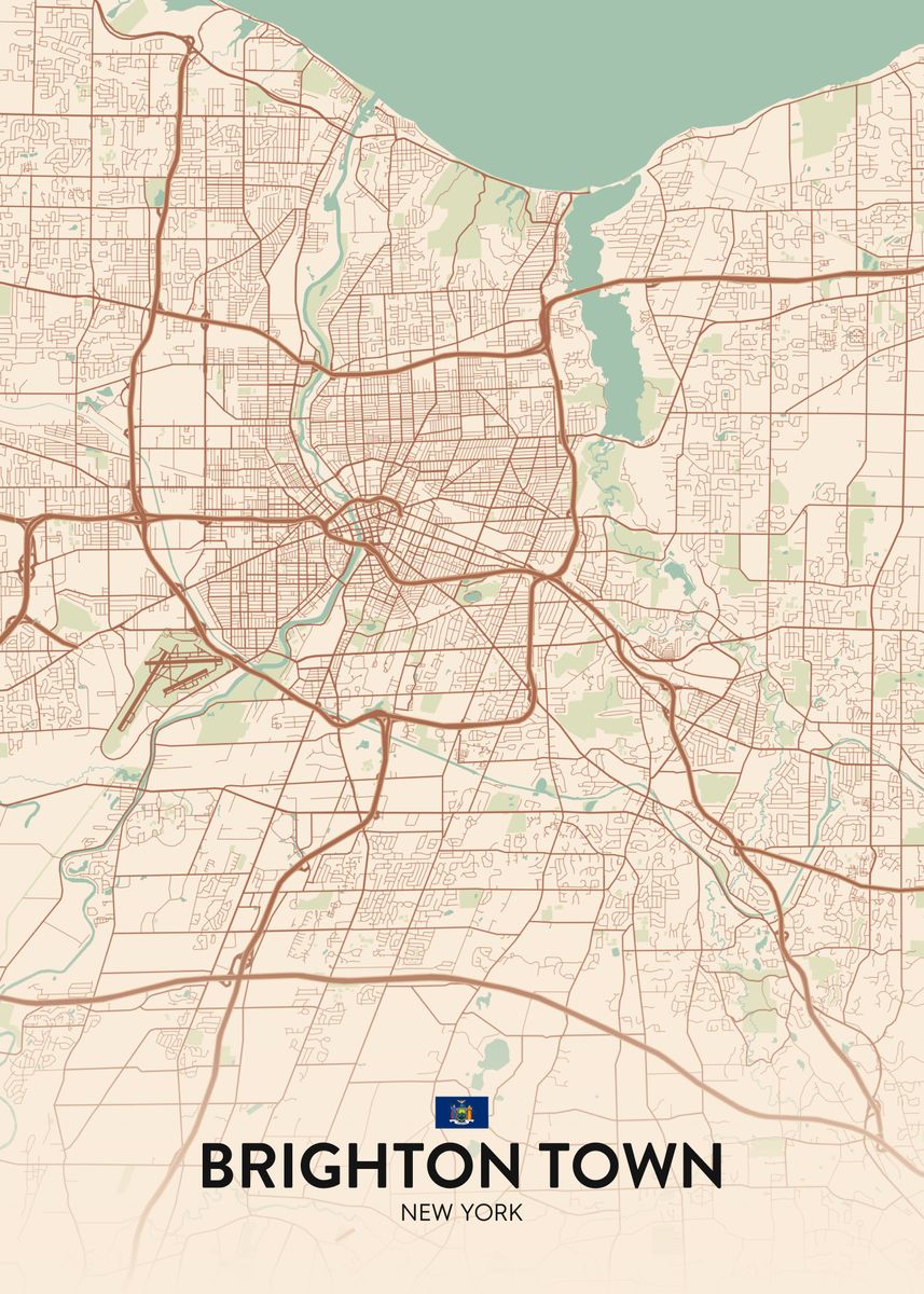 'Brighton Town NY' Poster, picture, metal print, paint by IMR Designs ...