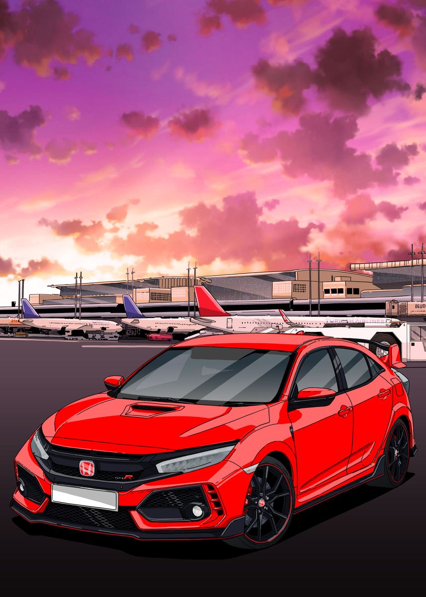 'Honda Civic Type R' Poster, picture, metal print, paint by ND Fat ...