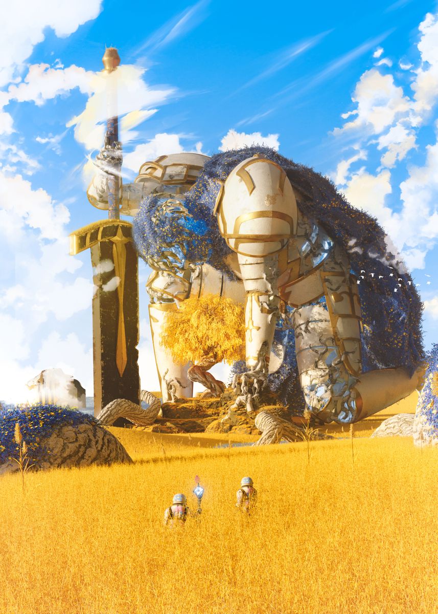 'Giant Fallen Knight' Poster, picture, metal print, paint by Camillo ...