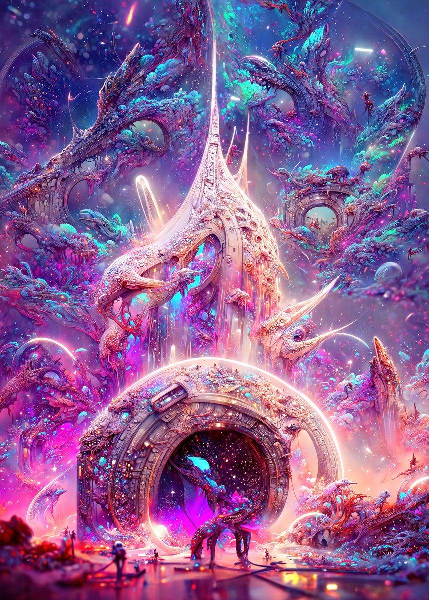 'Alien Portal' Poster, picture, metal print, paint by DVArt | Displate