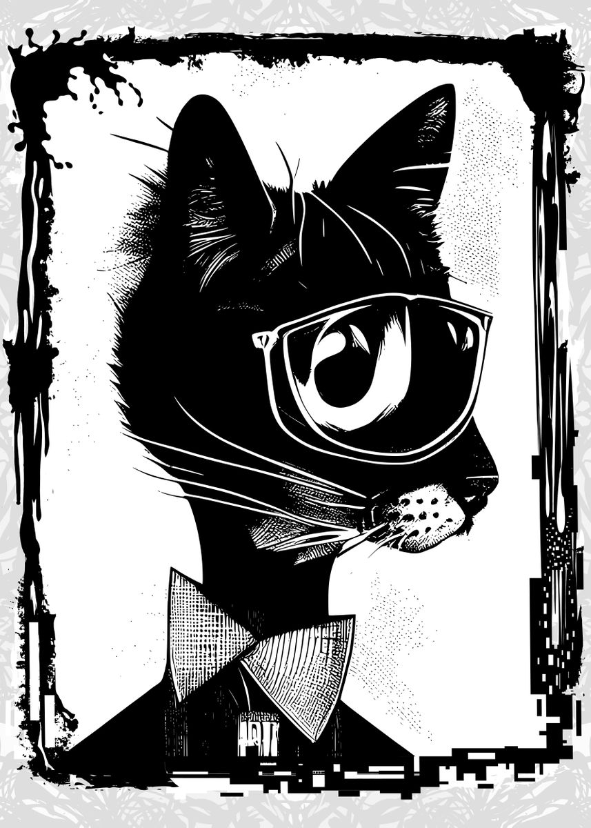 'Psychedelic Weird Cats' Poster, picture, metal print, paint by Ilya ...