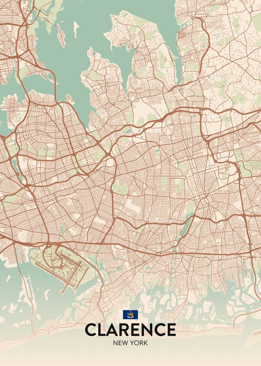 'Clarence NY' Poster, picture, metal print, paint by IMR Designs | Displate