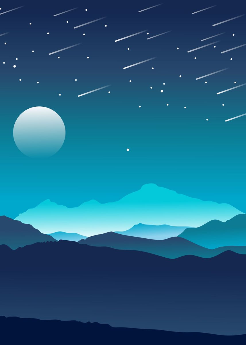 'Minimalist moon' Poster by Doublede Design | Displate