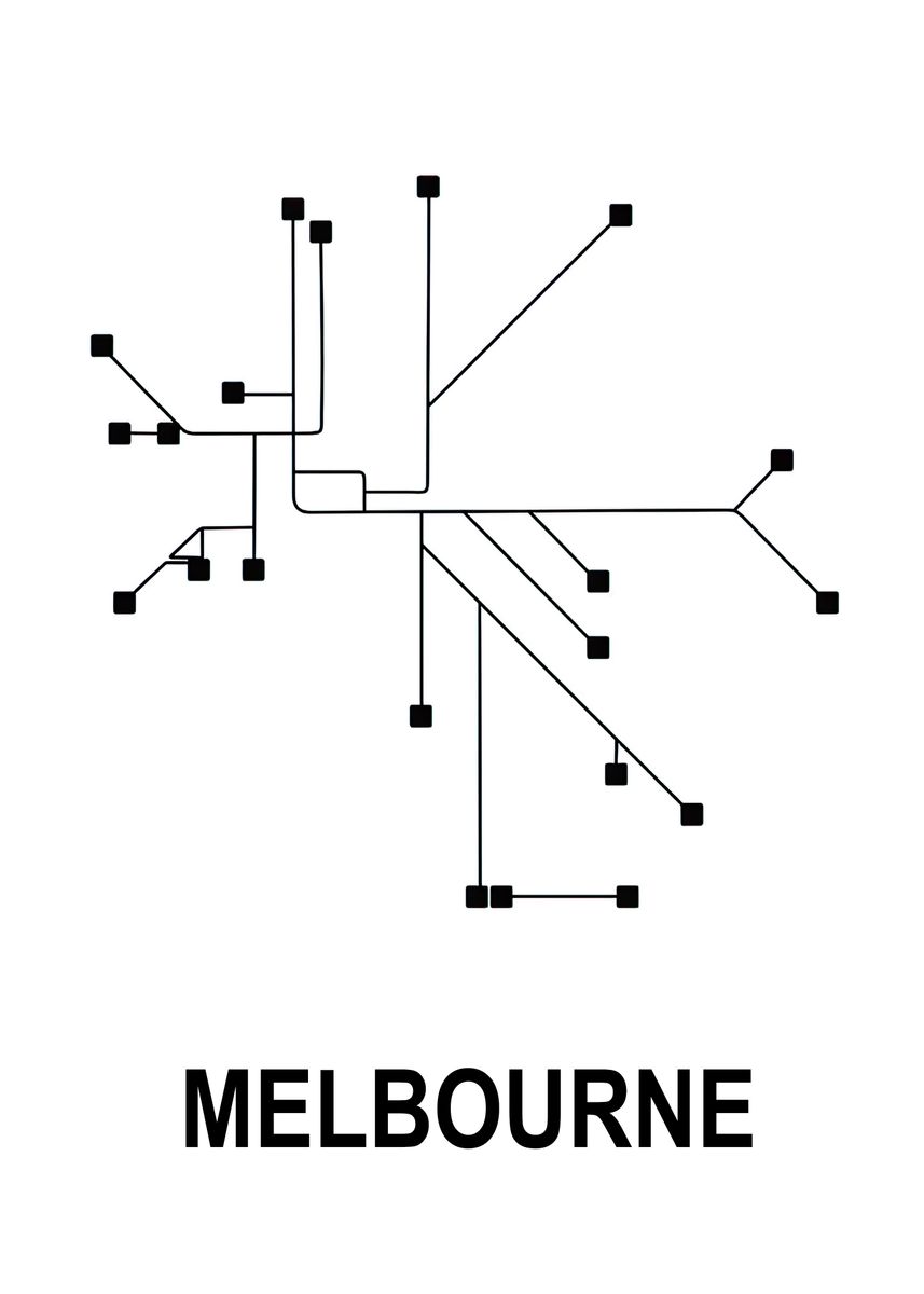'Melbourne Subway Map' Poster, picture, metal print, paint by Zake ...