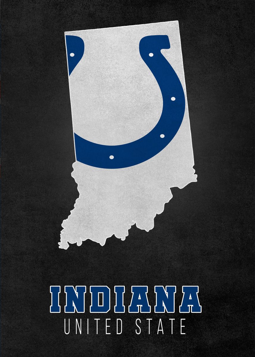 'Indiana State Map' Poster, picture, metal print, paint by Katty | Displate