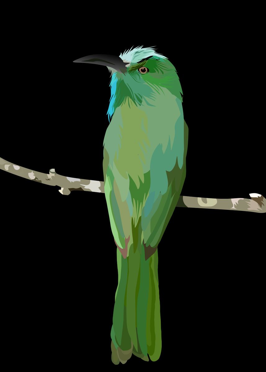 'the bird roosted in vector' Poster by Ihsa Nuddin | Displate