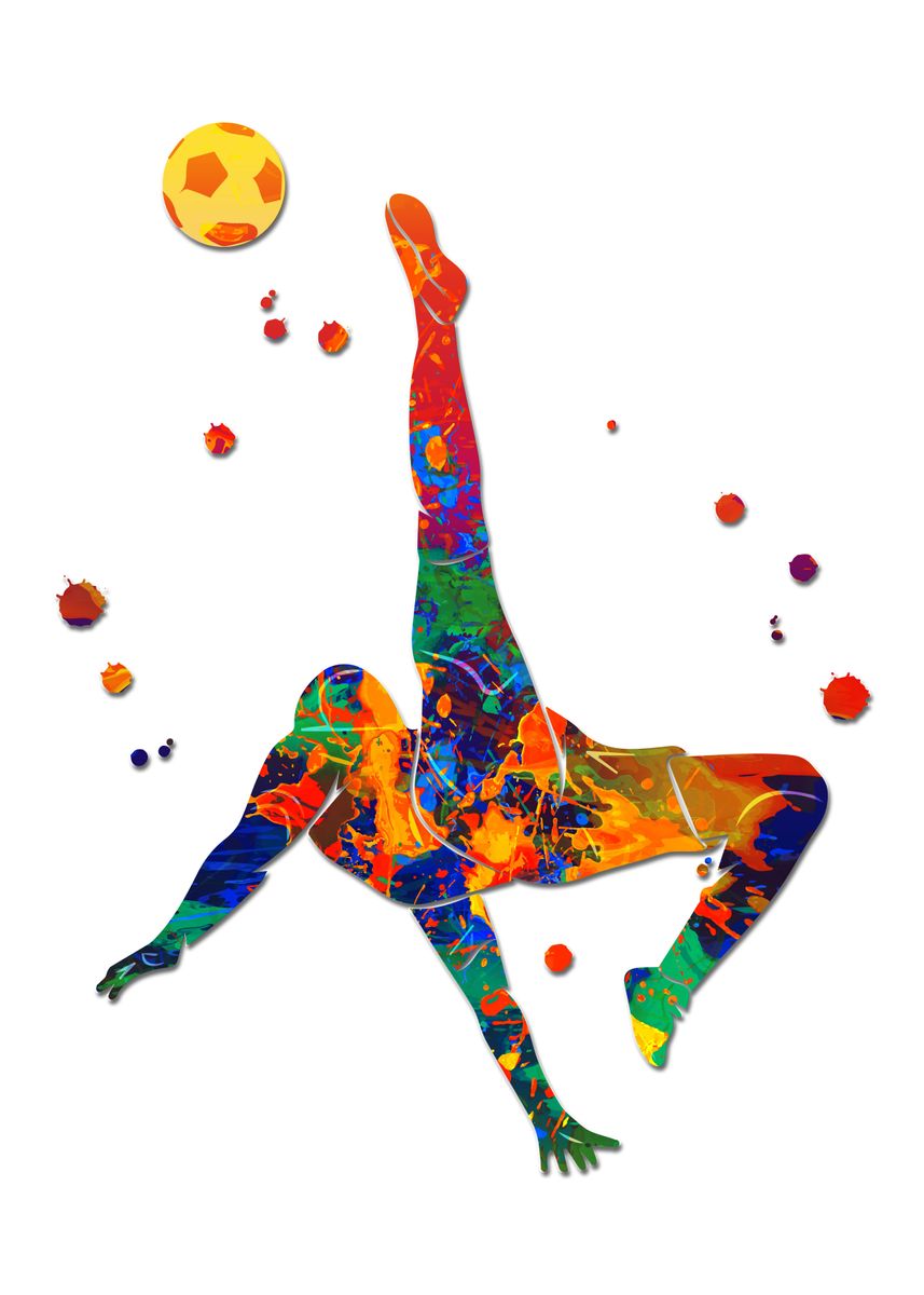 'Kick the ball' Poster, picture, metal print, paint by Vincent Vorce | Displate