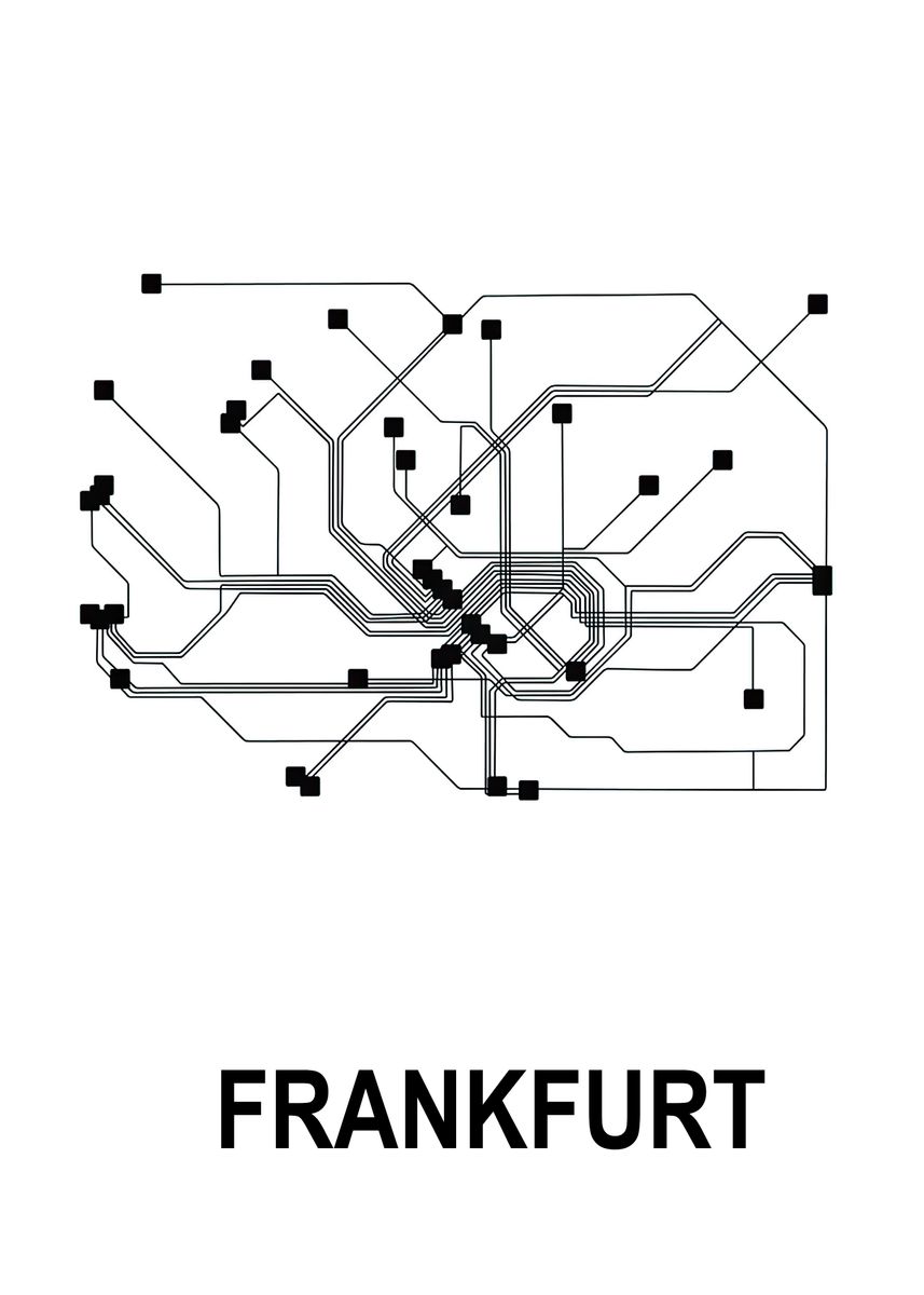 'Frankfurt Subway Map' Poster by Zake Yonkou | Displate