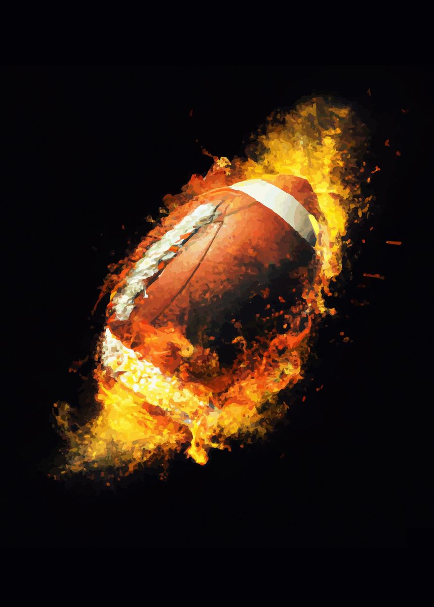 'Rugby Ball' Poster, picture, metal print, paint by artbynue | Displate