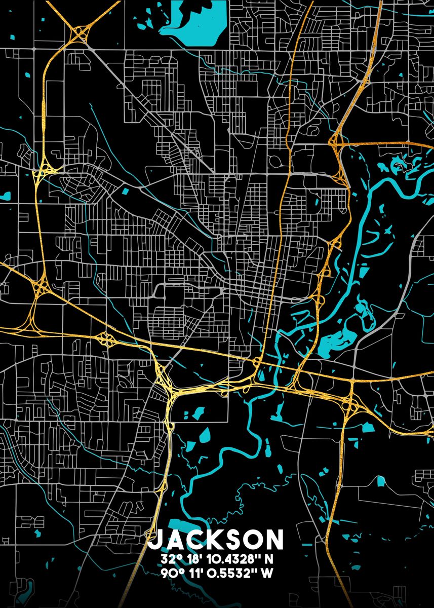 'Jackson MS USA' Poster, picture, metal print, paint by Clayborne Frank ...