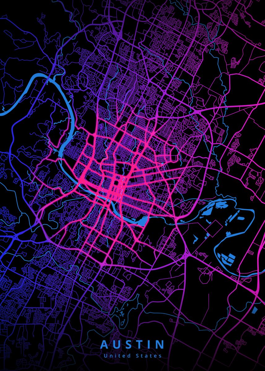 'Austin' Poster, picture, metal print, paint by Deeo | Displate