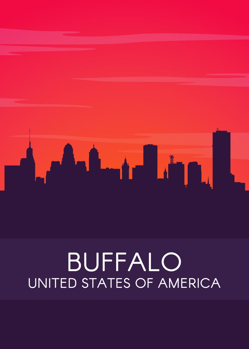 'Buffalo' Poster, picture, metal print, paint by Evan Arrington | Displate