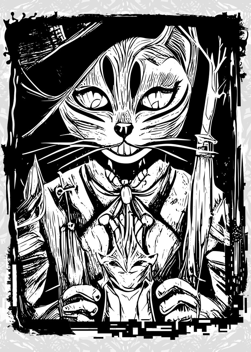 'Psychedelic Weird Cats' Poster, picture, metal print, paint by Ilya ...