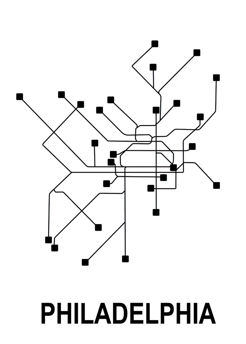 'Philadelphia Subway Map' Poster, picture, metal print, paint by Zake ...