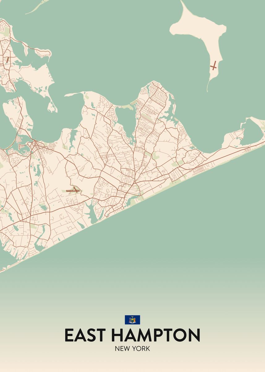 'East Hampton NY' Poster, picture, metal print, paint by IMR Designs ...