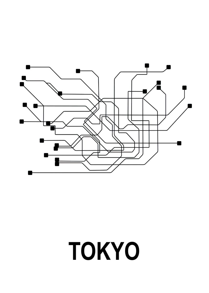 'Tokyo Subway Map' Poster by Zake Yonkou | Displate