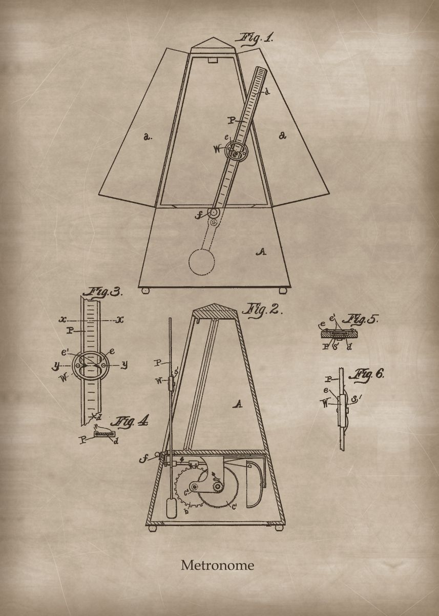 'Vintage Metronome 2' Poster, picture, metal print, paint by XandYart ...