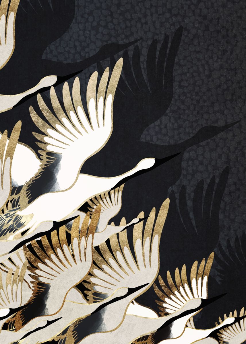 'Crane Abstract' Poster, picture, metal print, paint by SpaceFrog ...