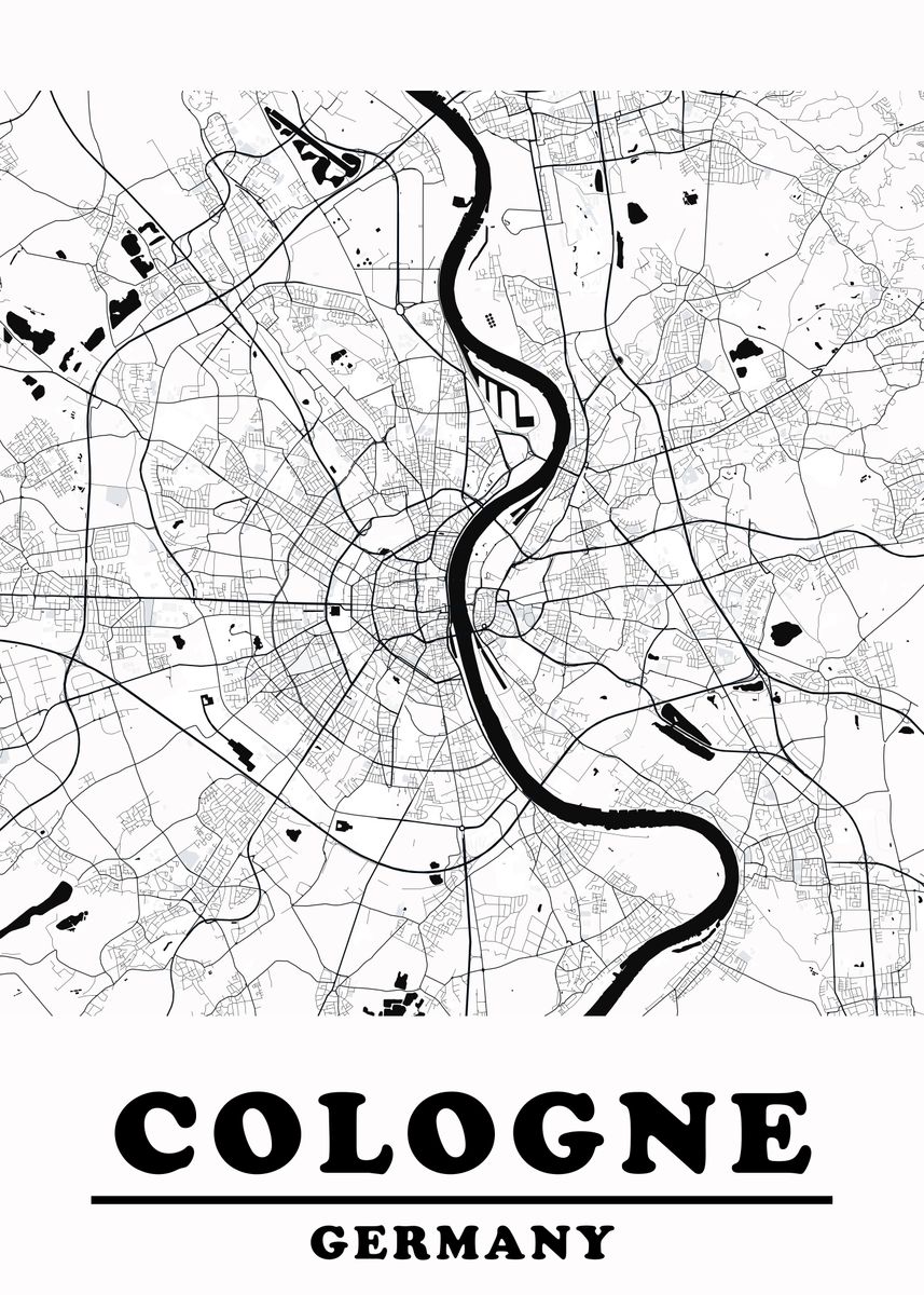 'Cologne' Poster, picture, metal print, paint by BnWDesigner | Displate