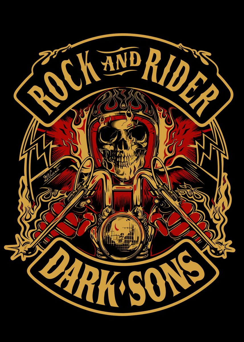 'Retro Rock and rider' Poster by Aji Juniawan | Displate