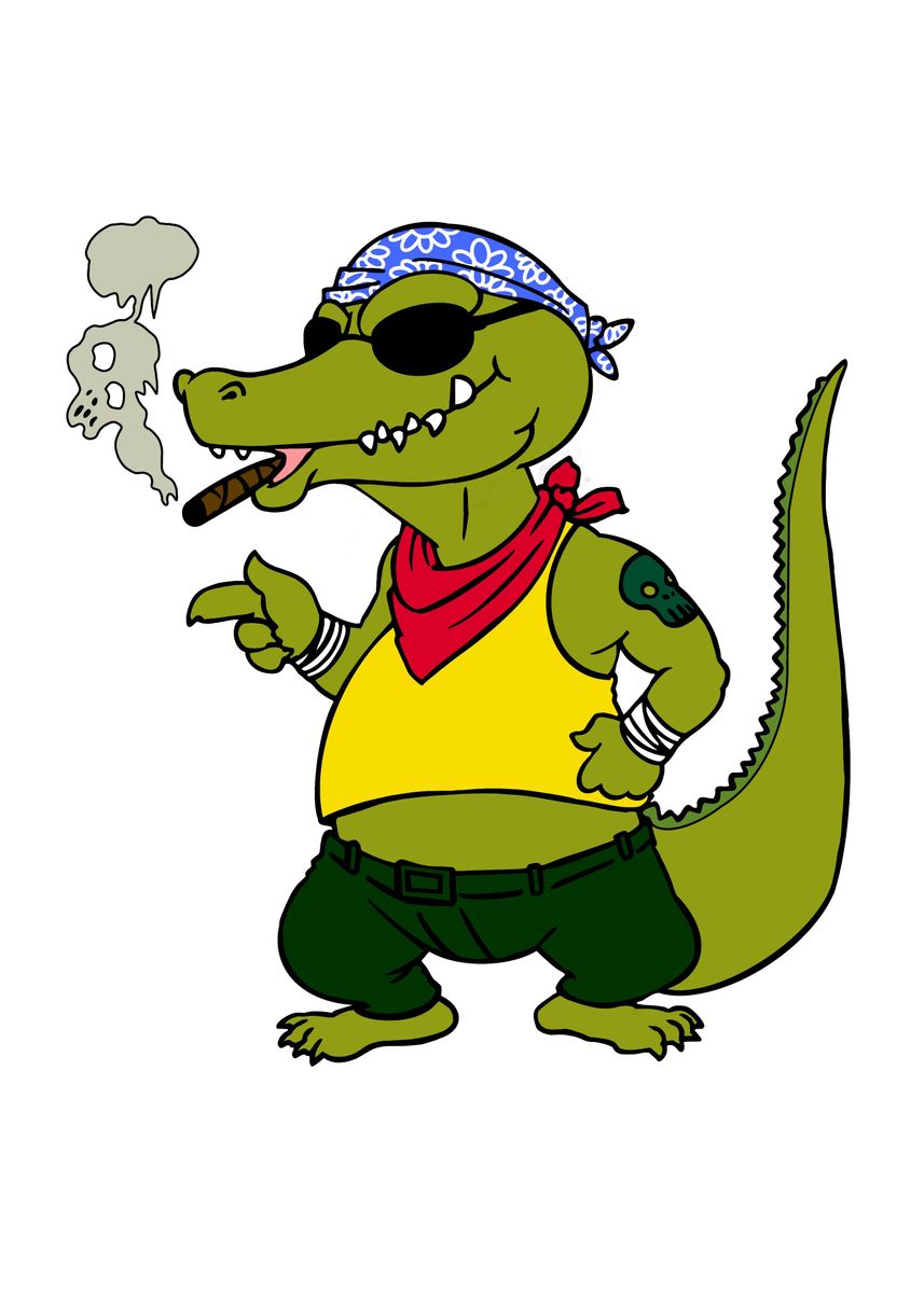 'Croco ' Poster, picture, metal print, paint by Karin Studio | Displate