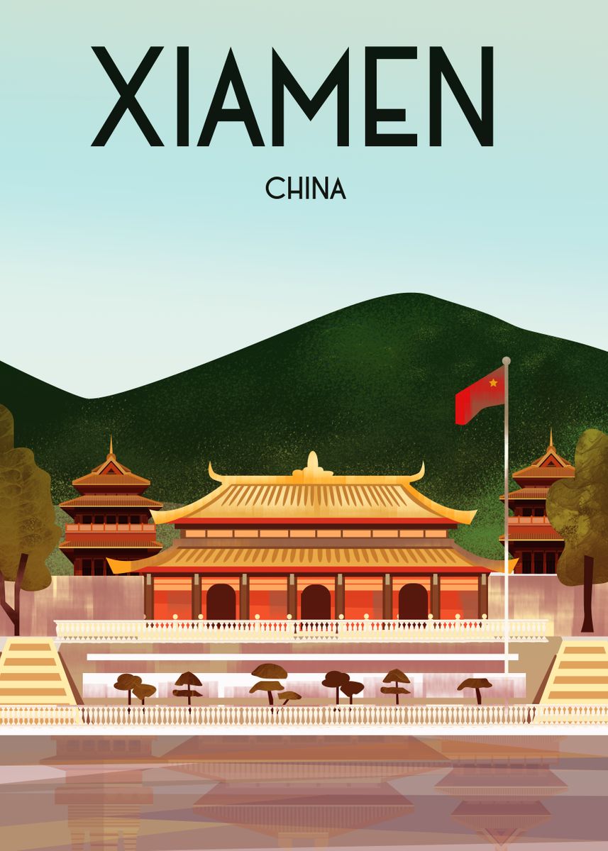 'china 1' Poster, picture, metal print, paint by Caravan Studio | Displate