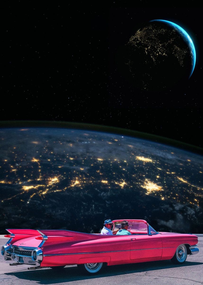 'PINK CAR' Poster, picture, metal print, paint by LFHCS | Displate