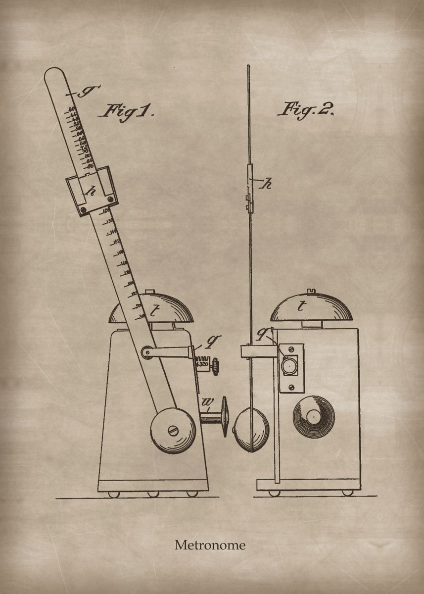 'Vintage Metronome 3' Poster, picture, metal print, paint by XandYart ...
