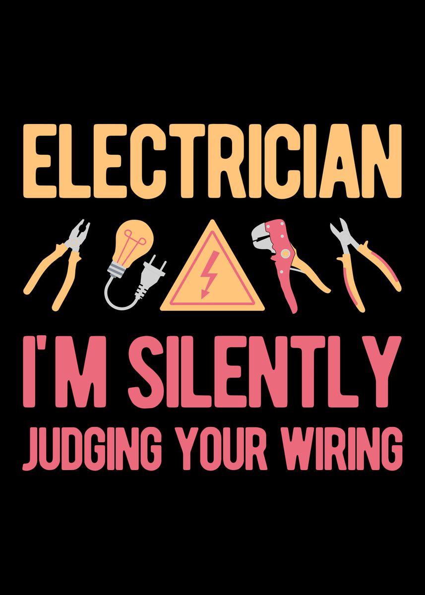 'Funny Electrician' Poster, picture, metal print, paint by Visualz ...