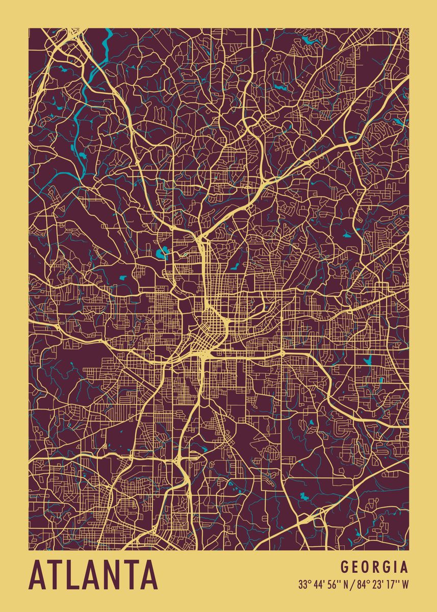 'Atlanta' Poster, picture, metal print, paint by Miracle Studio | Displate