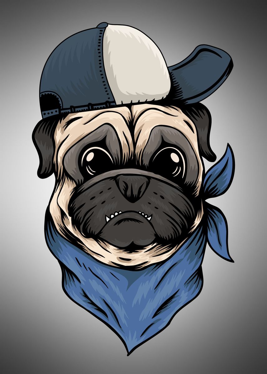 'Funk dog' Poster, picture, metal print, paint by Karin Studio | Displate