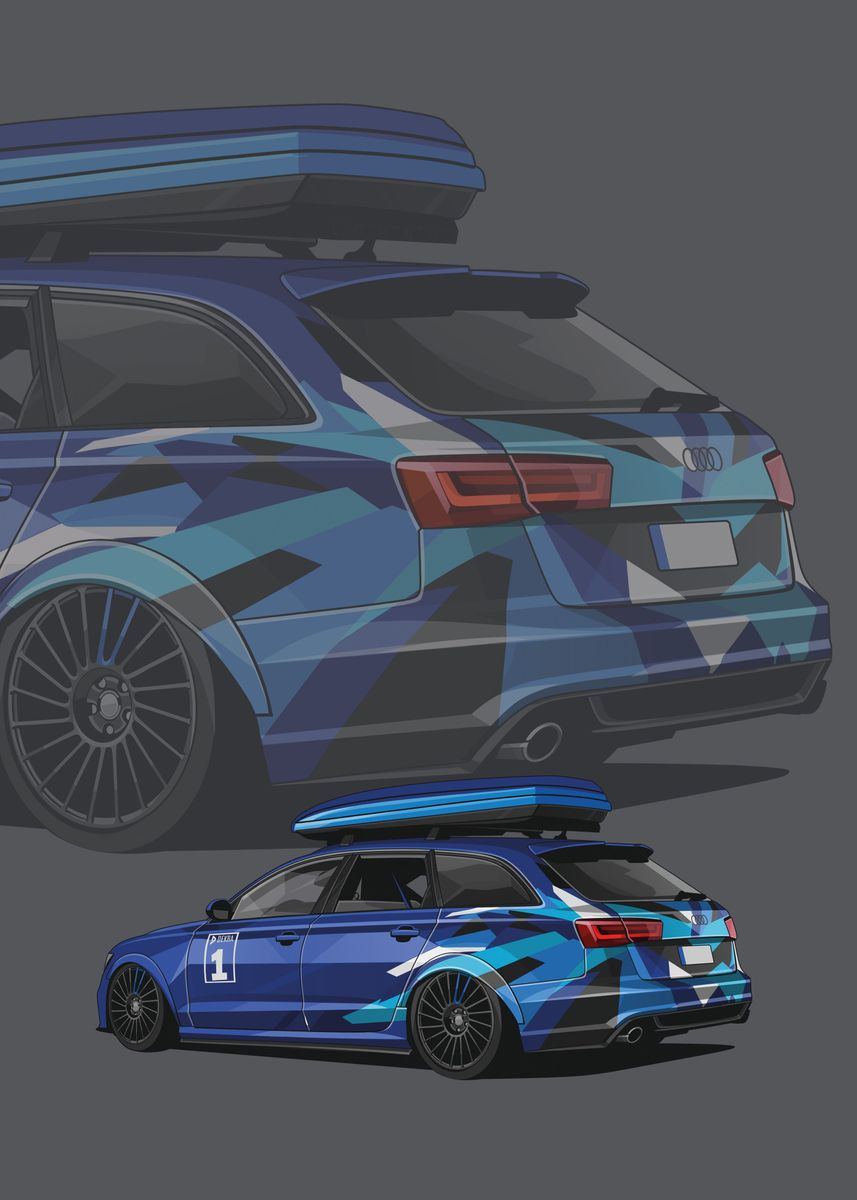 'Audi RS4 B9 BKSS Style' Poster by capture art | Displate