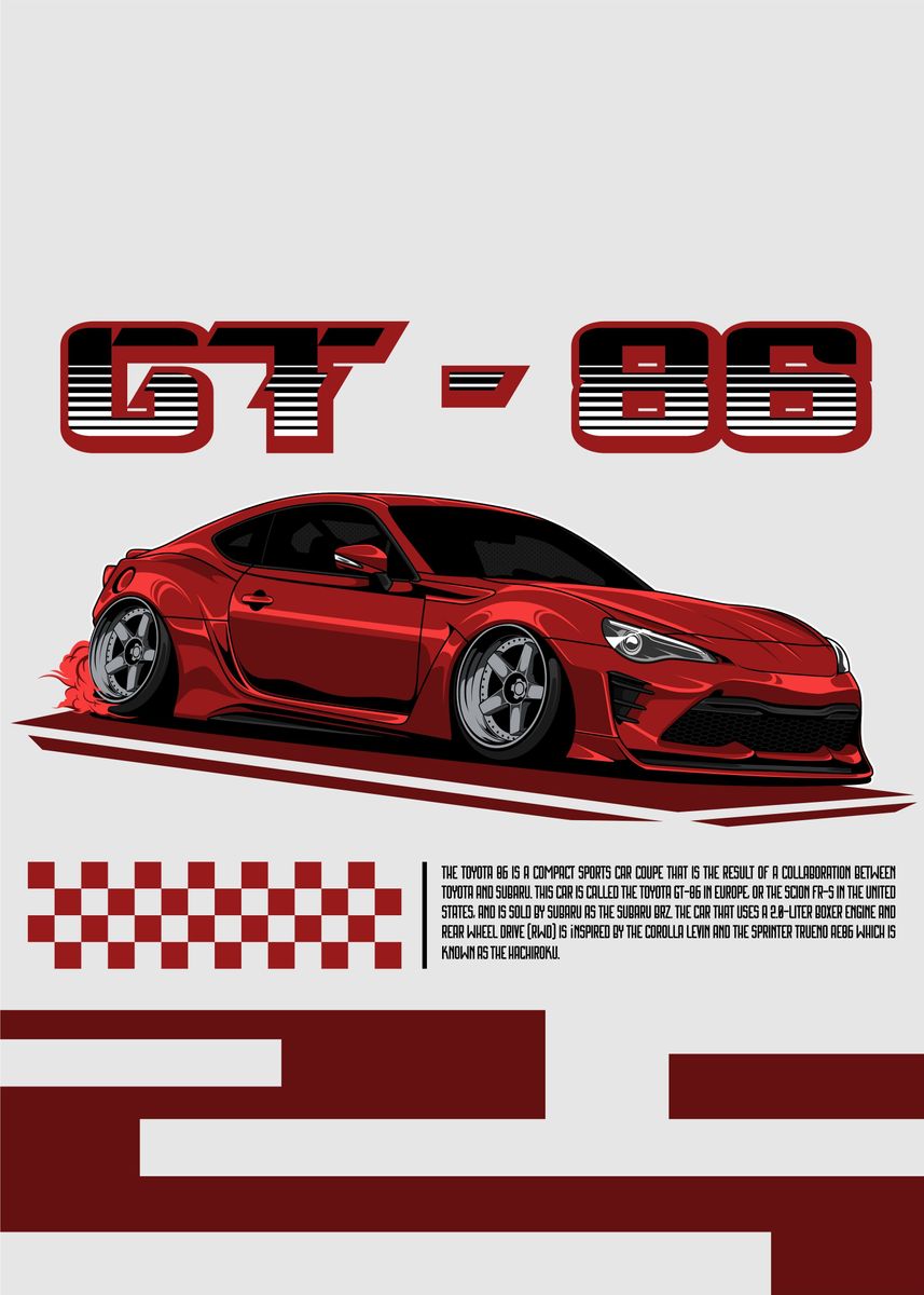 'Toyota GT86 Red 7' Poster by Heru Kurniawan | Displate