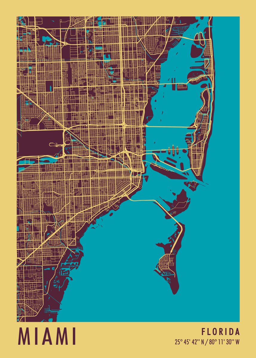 'Miami' Poster by Miracle Studio | Displate