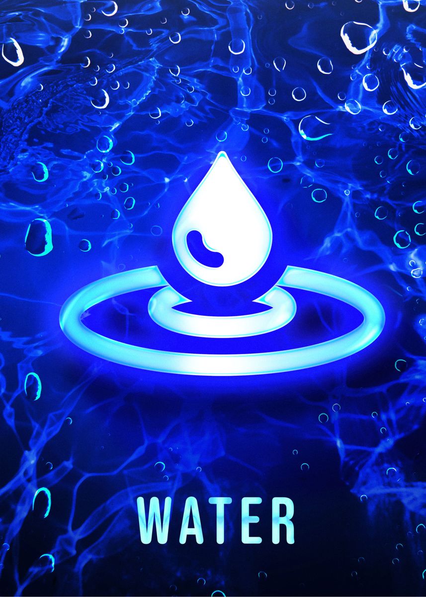 'Water primordial element' Poster, picture, metal print, paint by Kitty ...