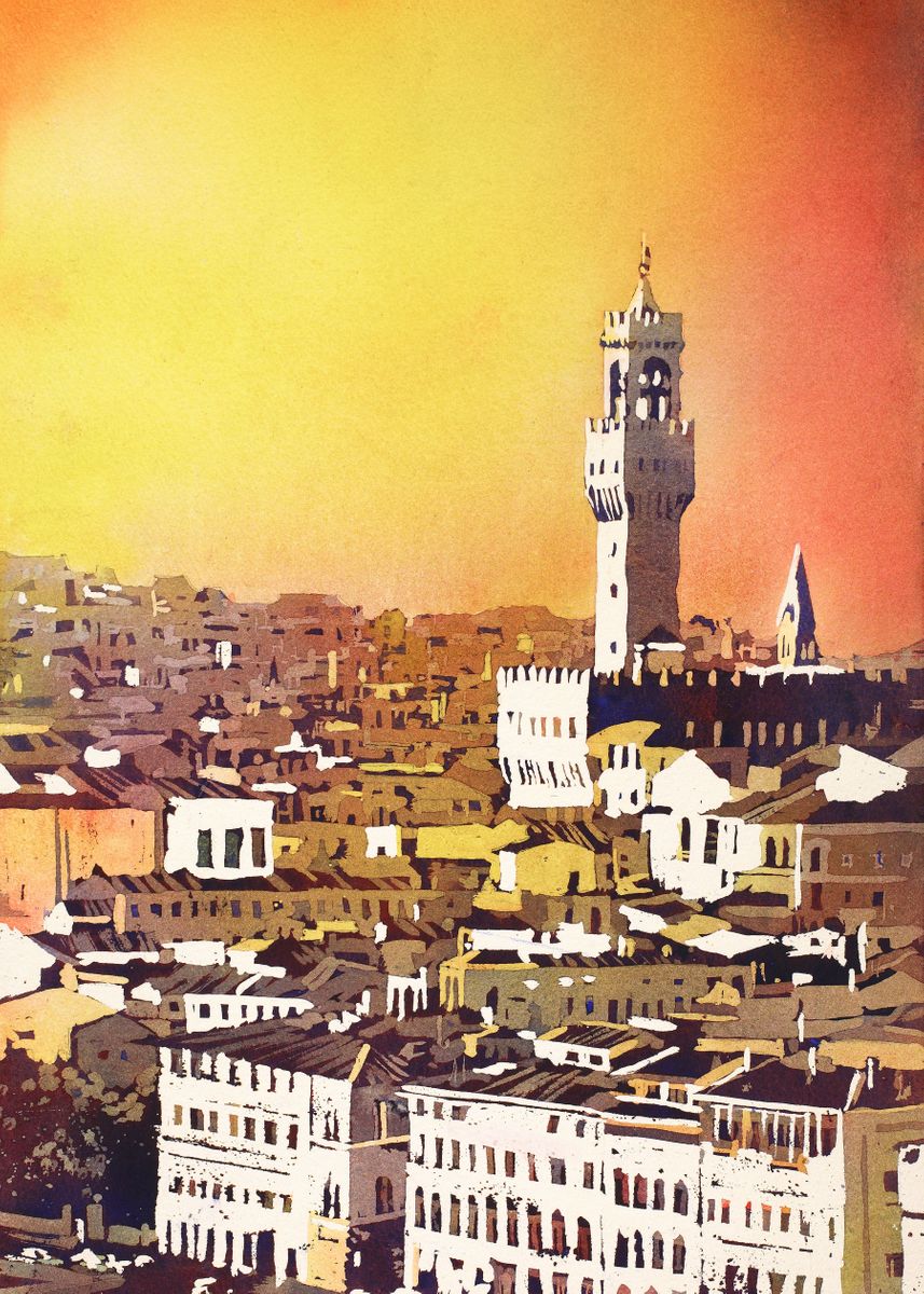 'Palazzo Vecchio Florence' Poster by Ryan Fox | Displate