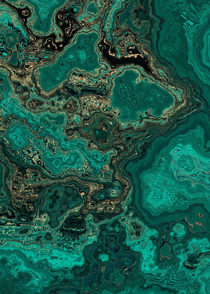 'Luxury Malachite 10' Poster, picture, metal print, paint by Aloke ...