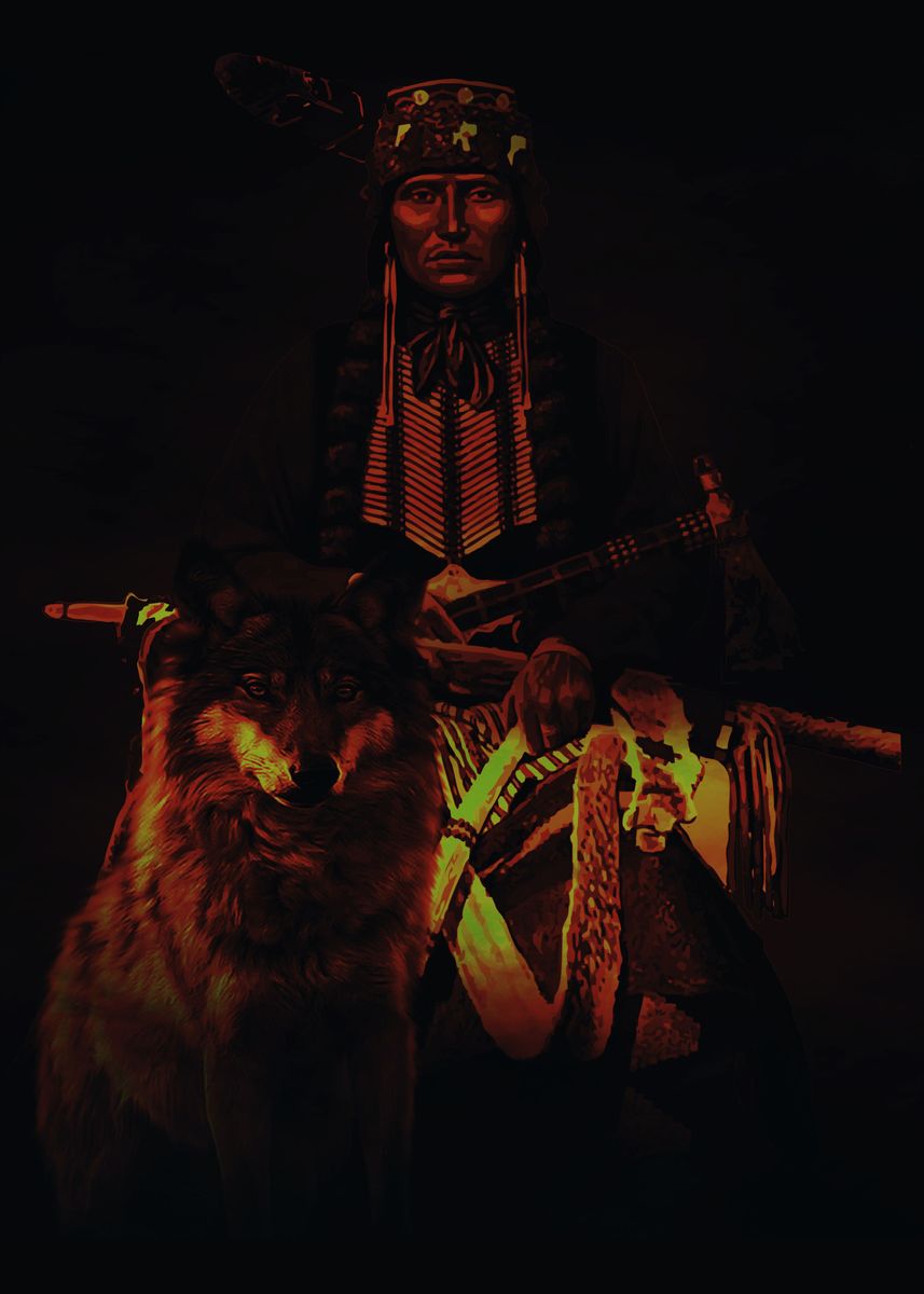 'Native American' Poster, picture, metal print, paint by AM88 art ...
