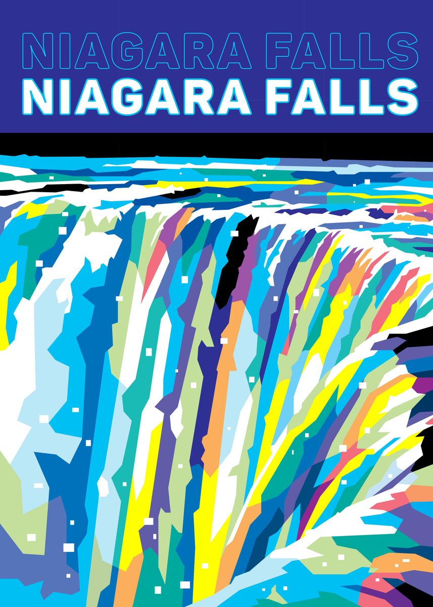 'Colorful Niagara Falls' Poster by Namrahc Kunatip | Displate