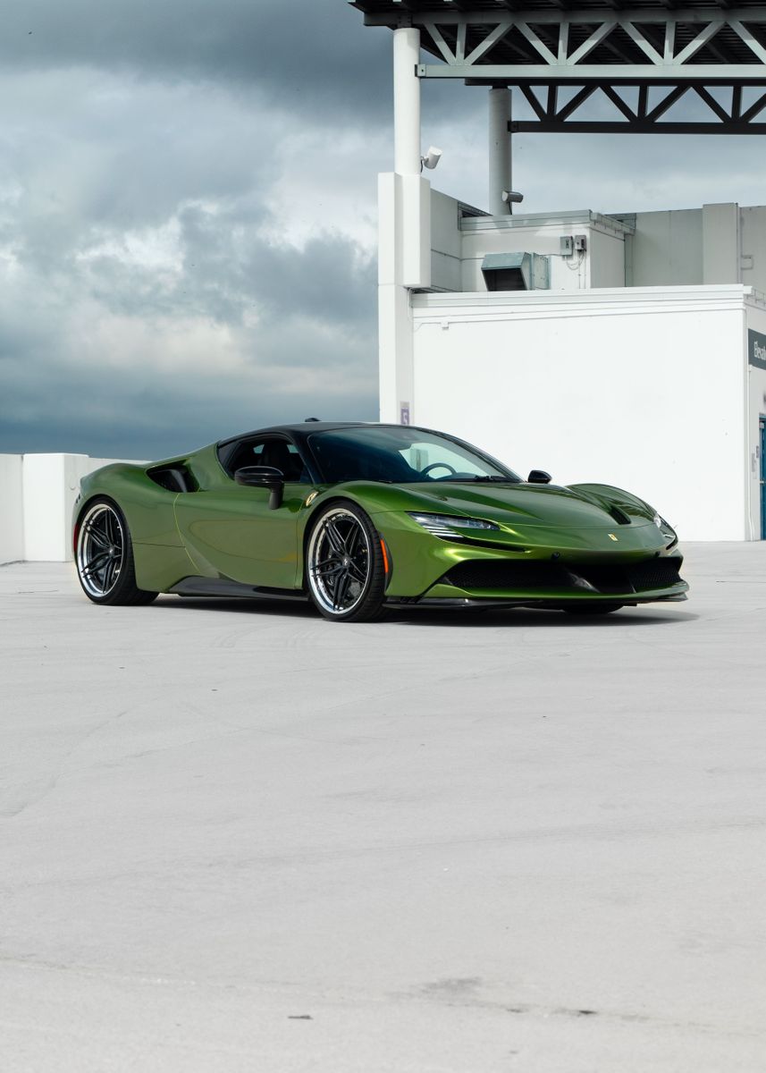 'Ferrari SF90' Poster, picture, metal print, paint by Marcel Lee | Displate